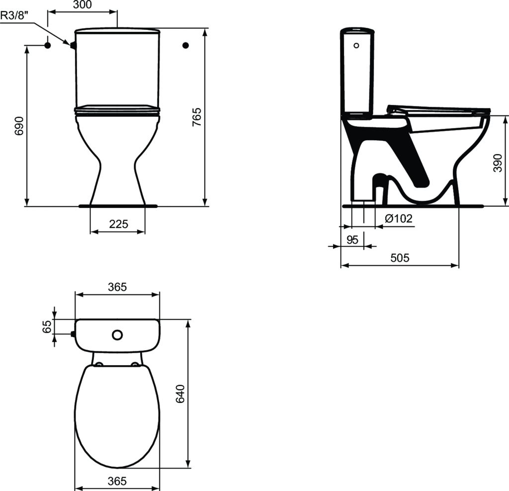 PORCHER - Pack wc à poser sortie verticale ULYSSE Réf. P022601 | Cedeo