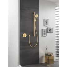 GROHE - Douchette 3 jets Rainshower SmartActive 130 Cool Sunrise brossé ...