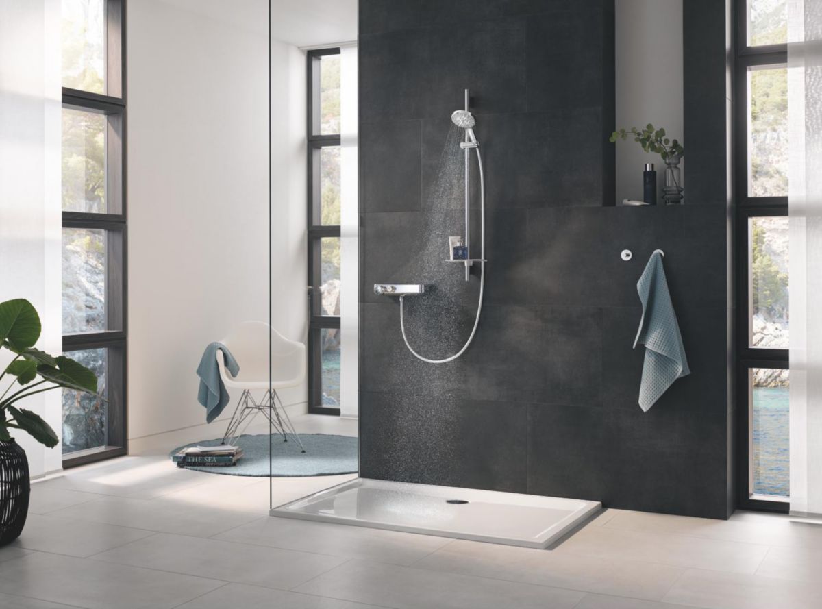 GROHE - Ensemble de douche 3 jets avec barre Rainshower SmartActive 130 ...