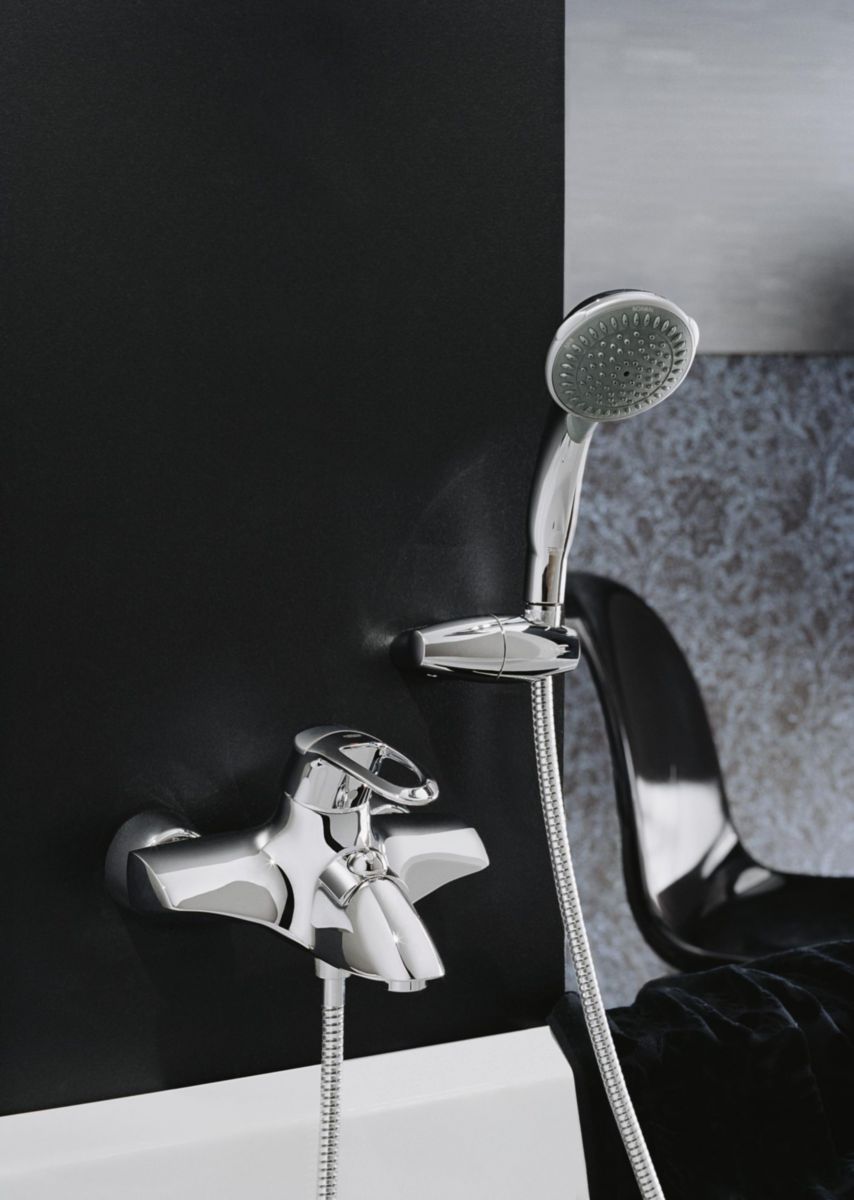 GROHE - Support mural pour douchette Movario Chromé 28401000 | Cedeo