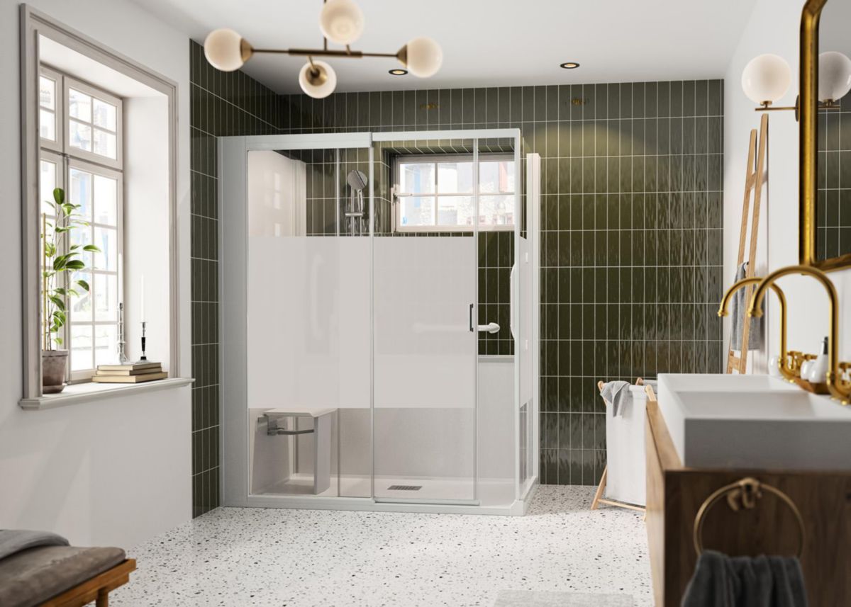 KINEDO DOUCHE - Kinemagic Sérénité+ 170x70 angle, version mixte, porte ...