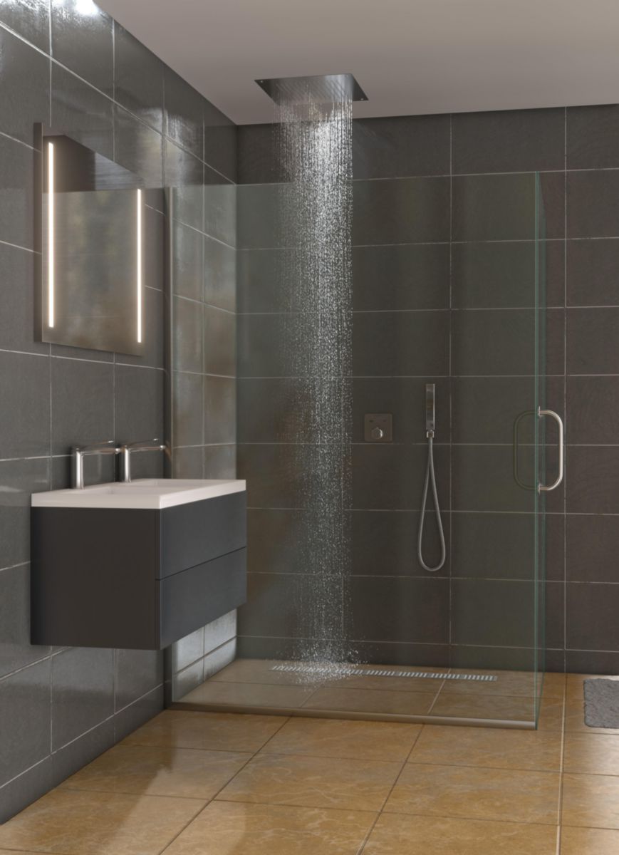 GRANDSIRE PARIS - Plafond CIEL de douche encastré 500x500mm Chromé réf ...