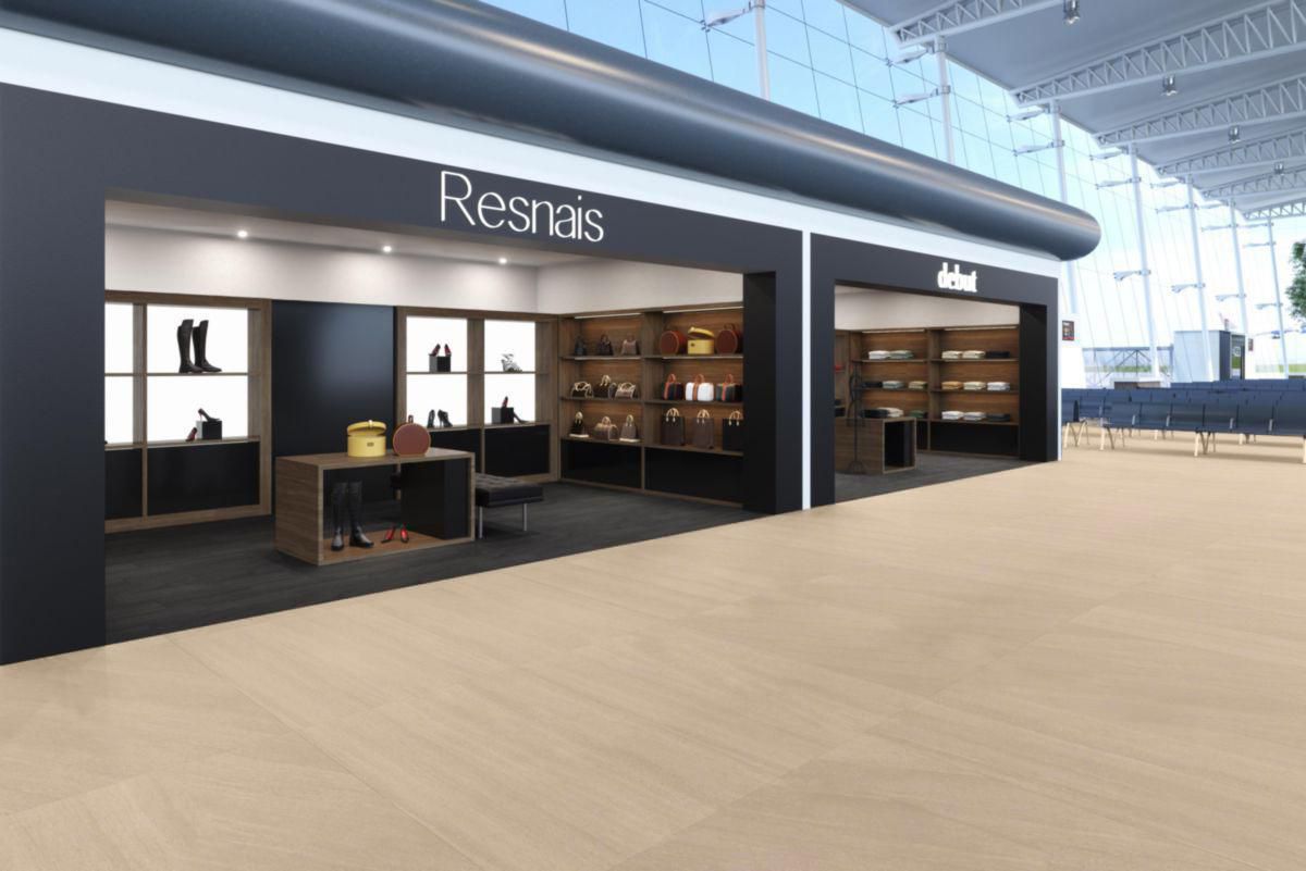 ARTE DECO - Grès cérame Arte Deco Techstone beige 90 x 90 cm | Cedeo