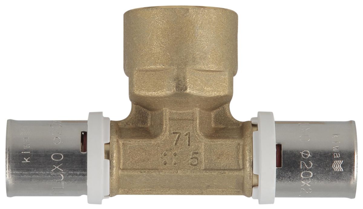 NICOLL - Té à sertir, femelle à visser Fluxo laiton diamètre 20x3/4mm réf. FLT2020F | Cedeo