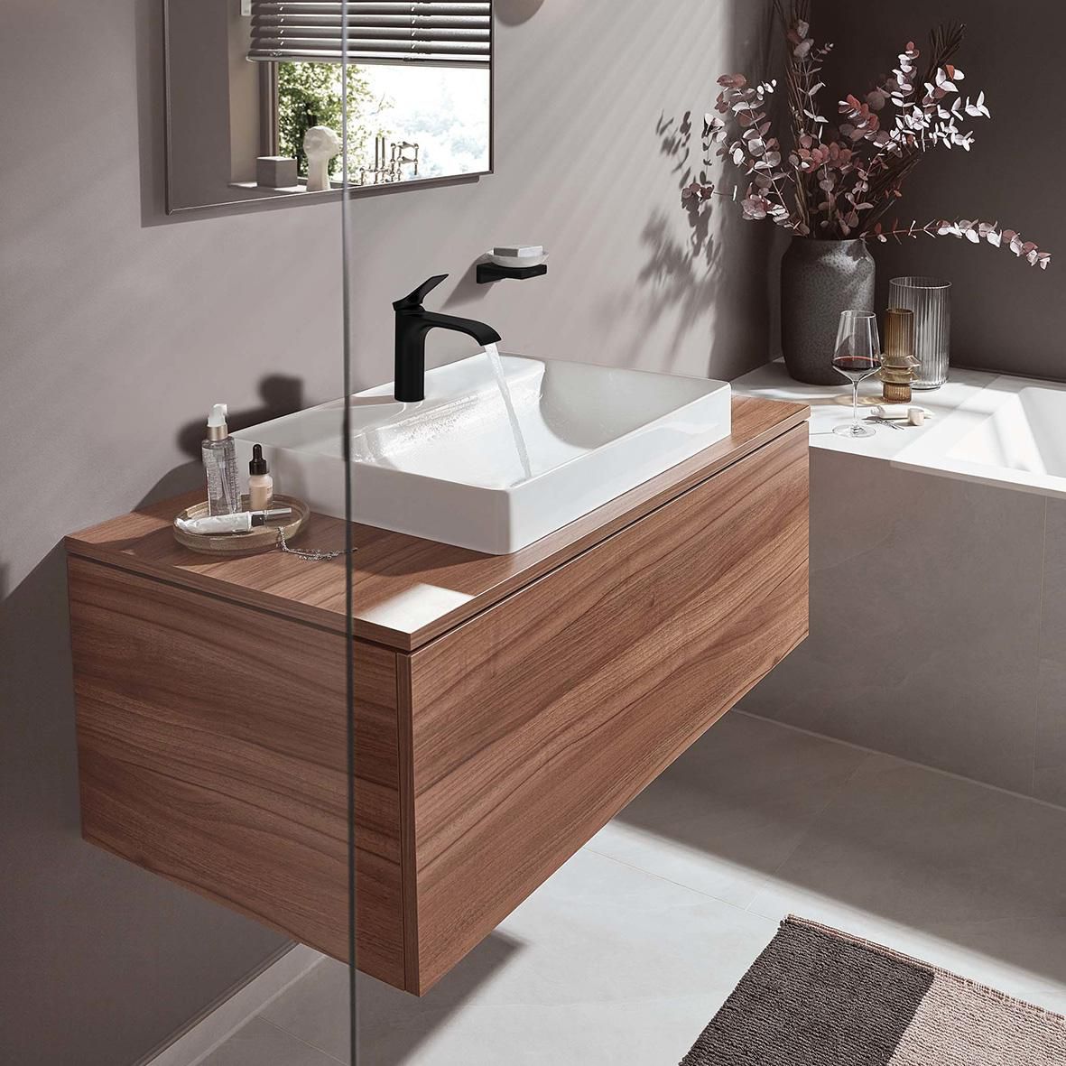 HANSGROHE - Mitigeur de lavabo VIVENIS 110 sans tirette ni vidage Noir ...