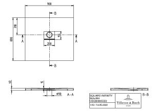 VILLEROY ET BOCH - Receveur de douche Squaro Infinity rectangulaire ...