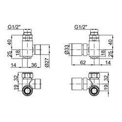 IRSAP FRANCE - Corps et coude équerre intérieur, chromes, pour ...