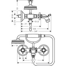 AXOR - Mélangeur de bain-douche mural Axor MONTREUX 15 x 21 avec ...