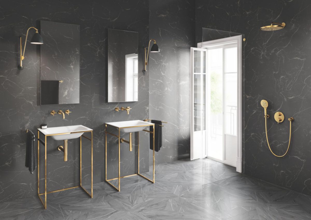 GROHE - Douchette 3 jets Rainshower SmartActive 130 Cool sunrise ...