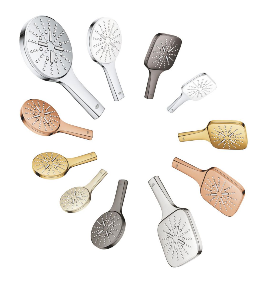 GROHE - Douchette 3 jets Rainshower SmartActive 130 Hard Graphite ...