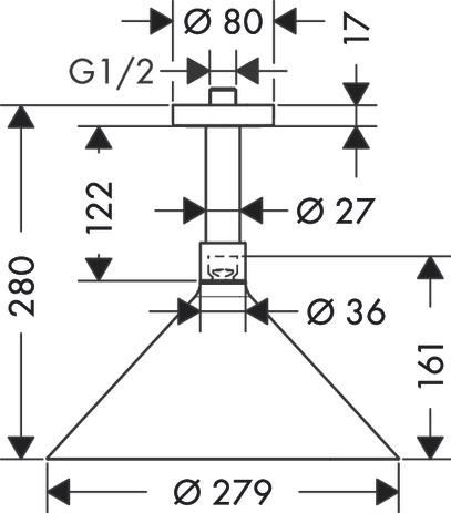 AXOR - AXOR Showers/Front Douche de tête 240 2jet avec raccordement ...