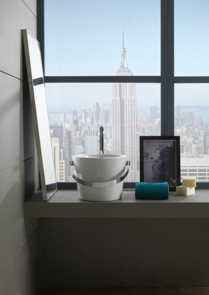 SCARABEO - Vasque Bucket à poser 40 cm blanche Réf. 8803 | Cedeo