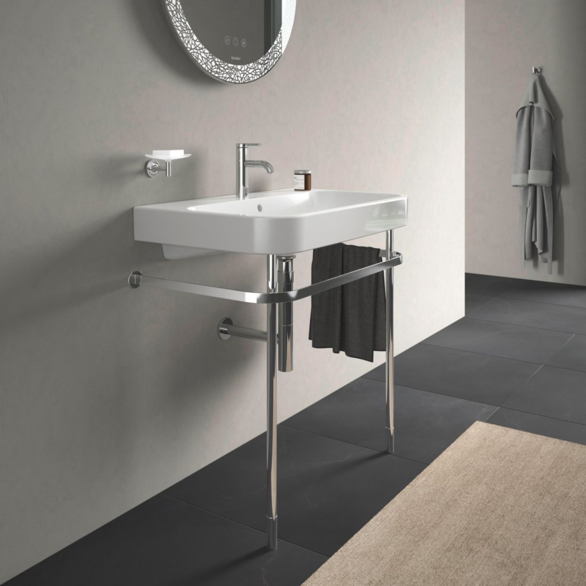 DURAVIT - Console mettalique Happy D2 wt 231880 hauteur reglable chrome ...