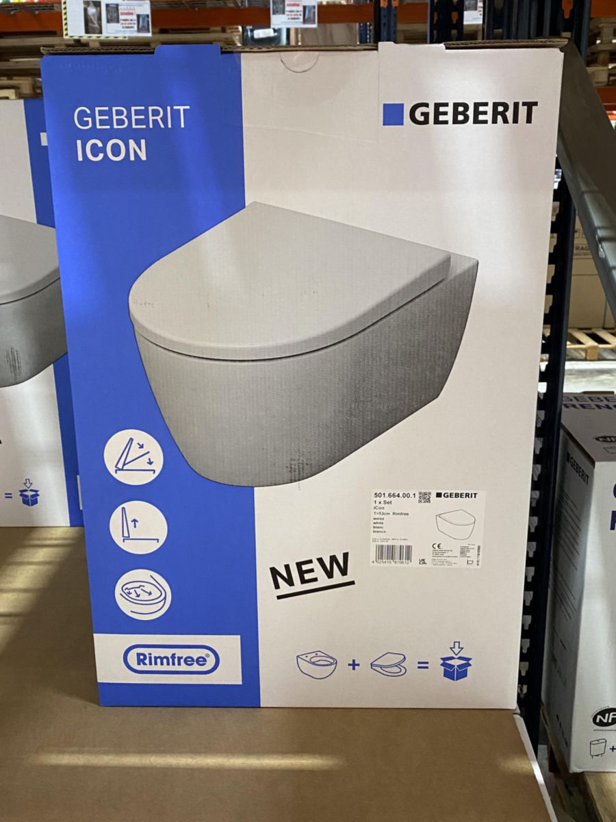 GEBERIT - Pack WC suspendu iCon Rimfree avec abattant à fermeture ...