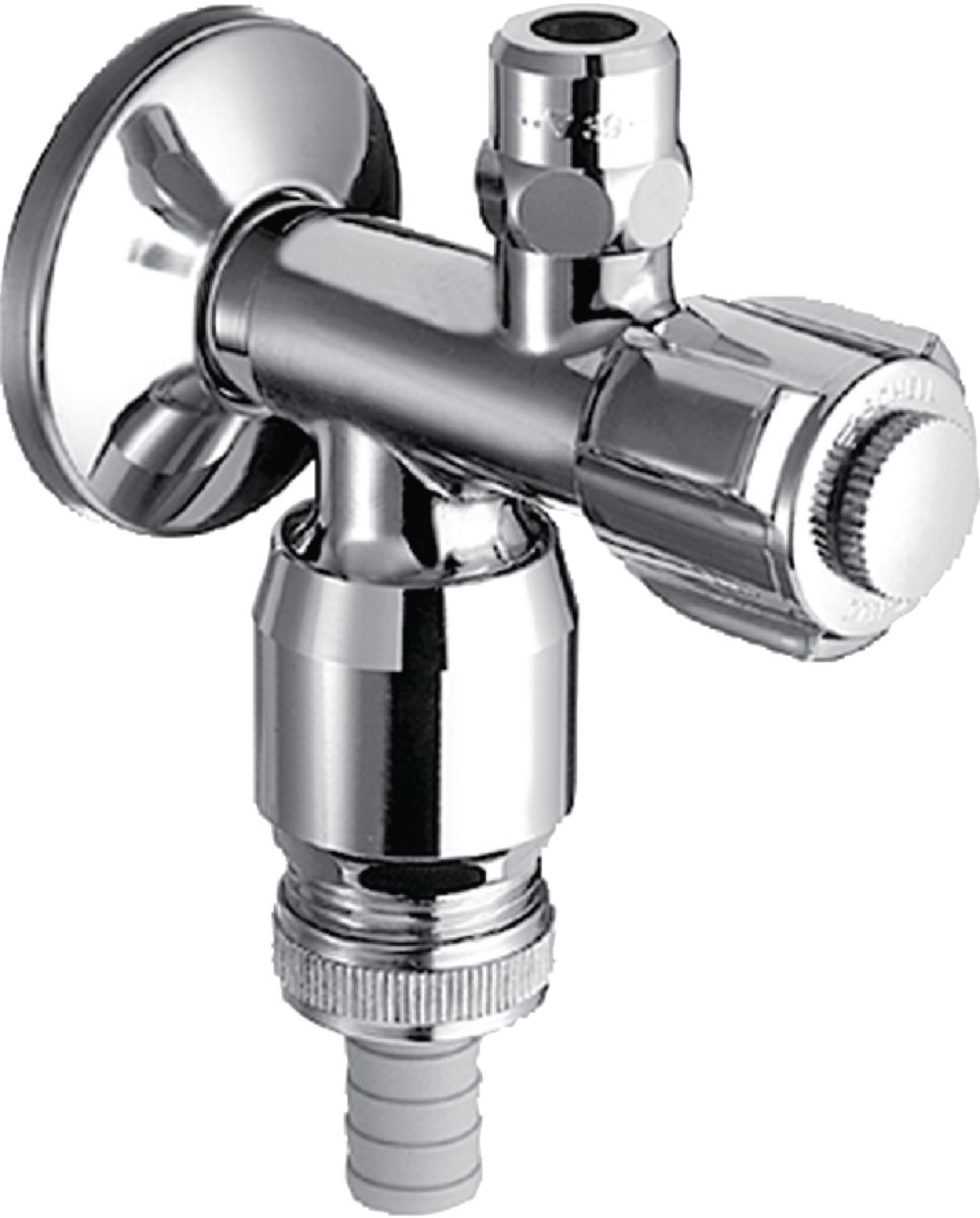 SCHELL - Robinet équerre 15 x 21 chromé double tige 038370699 | Cedeo