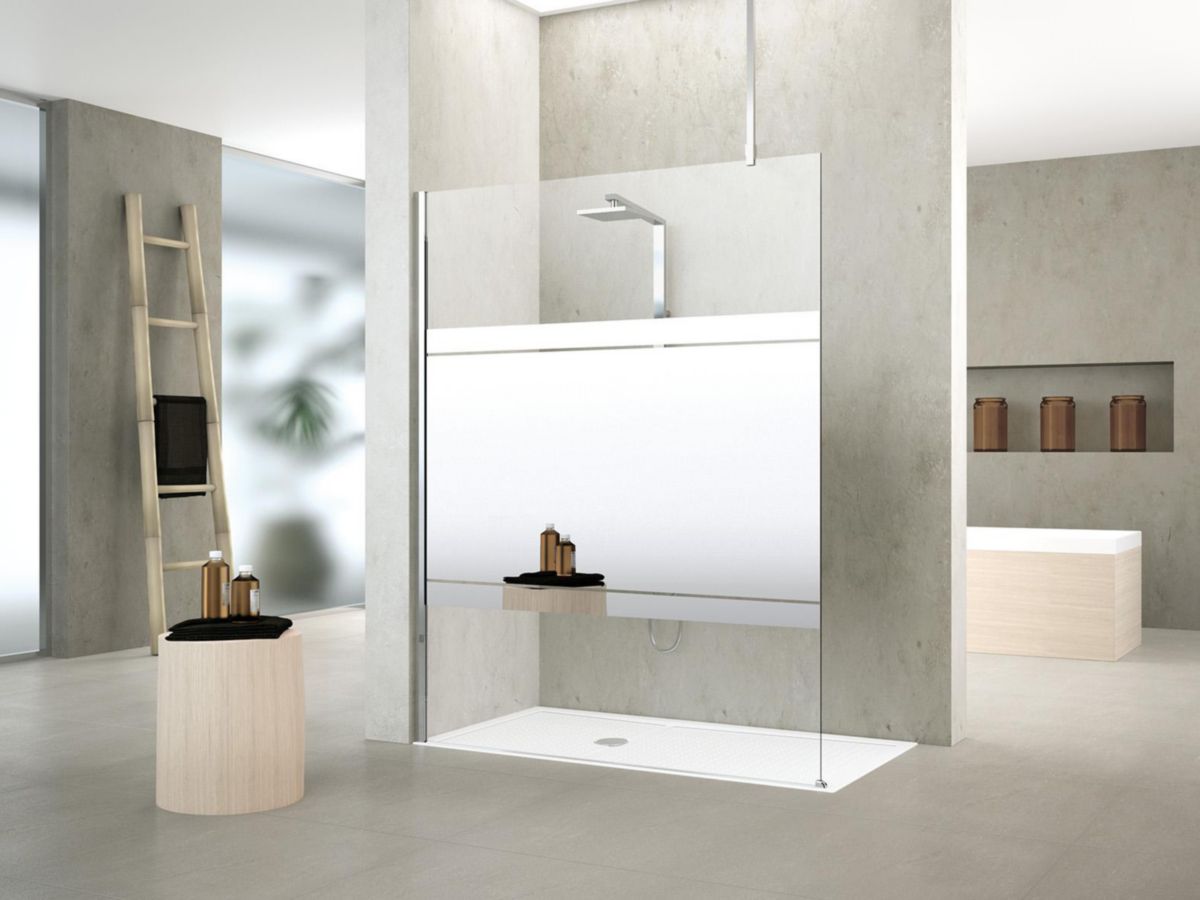 NOVELLINI - Paroi de douche fixe KUADRA 120 cm extensible de 118 cm à ...