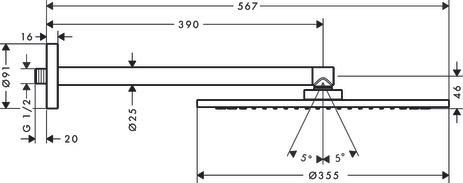 AXOR - AXOR ShowerSolutions Douche de tête 350 Air 1jet avec bras de ...
