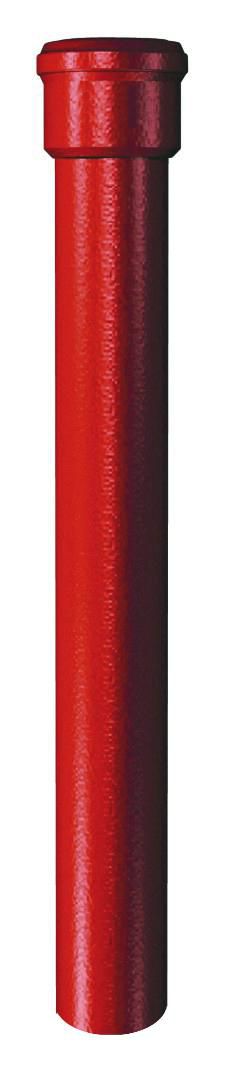 PAM - Dauphin rond droit fonte rouge longueur 1m diamètre nominal 80mm ...