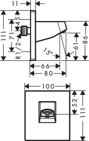 HANSGROHE - hansgrohe Pulsify Raccord mural pour douche de tête 105 ...