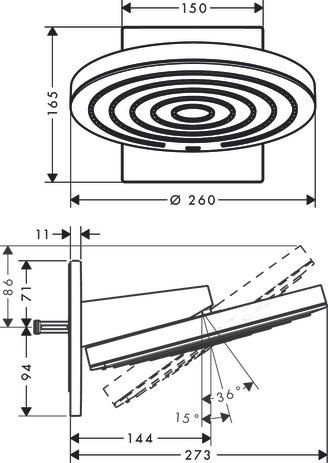 HANSGROHE - hansgrohe Pulsify S Douche de tête 260 2jet avec raccord ...