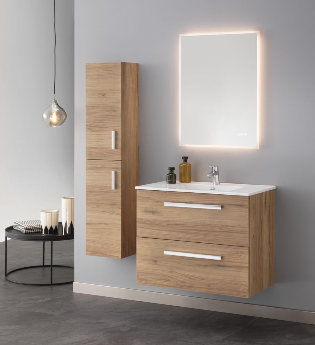 ALTERNA - Meuble Alterna CONCERTO 80 cm avec 2 tiroirs CHÊNE TEK | Cedeo