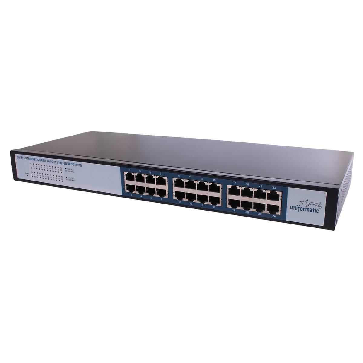 UNIFORMATIC - Switch rackable 24 ports 10/100/1000 Mbps Réf. 61450 | Cedeo