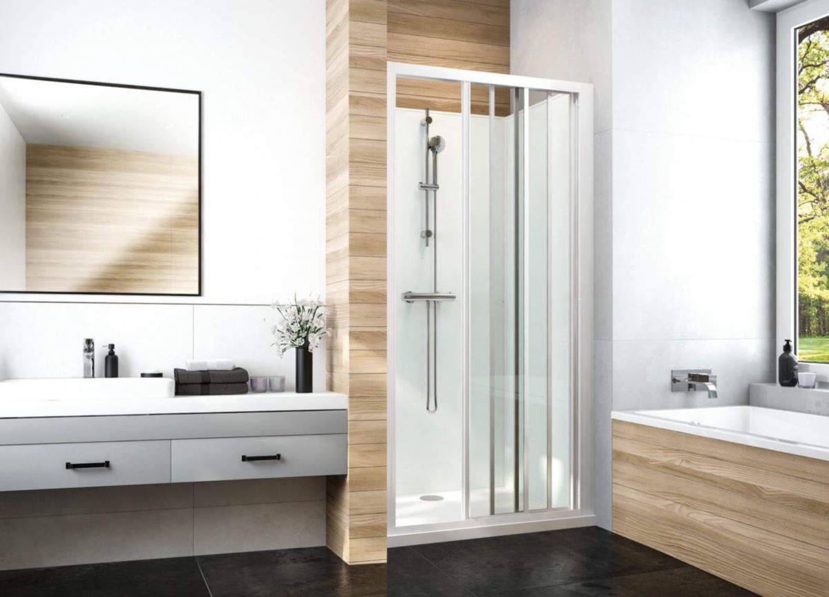 LEDA - CABINE DE DOUCHE IZIGLASS2 MINERAL COULISSANTE FACE 3 VANTAUX ...