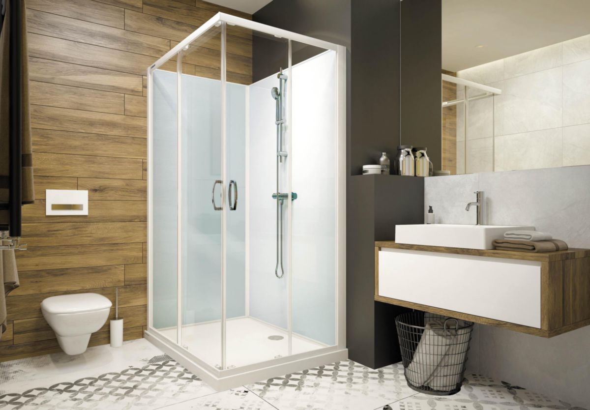 LEDA - CABINE DE DOUCHE INTEGRALE PRETE A MONTER IZIGLASS2 MINERAL ...