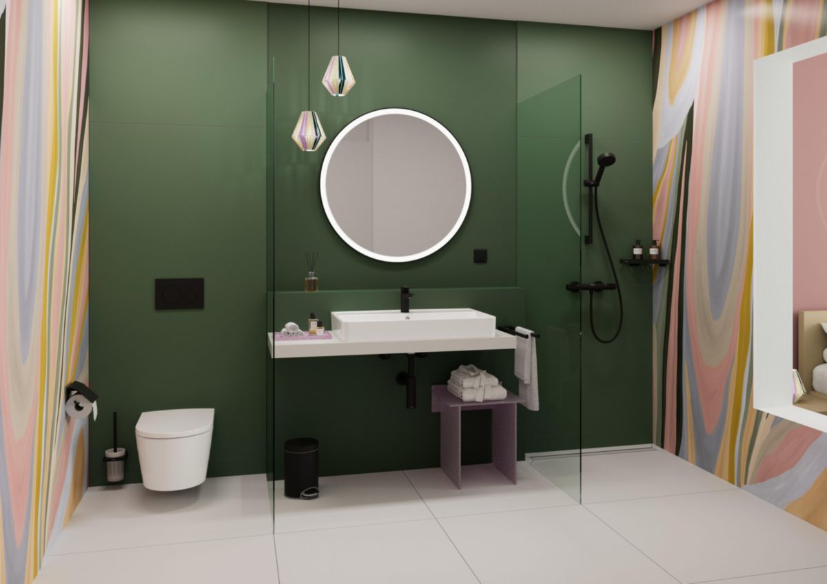 HANSGROHE - Tablette d'angle AddStoris noir mat Réf. 41741670 | Cedeo