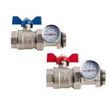 REHAU - Set de 2 vannes Rehau avec thermomètres Réf 13270161001 | Cedeo