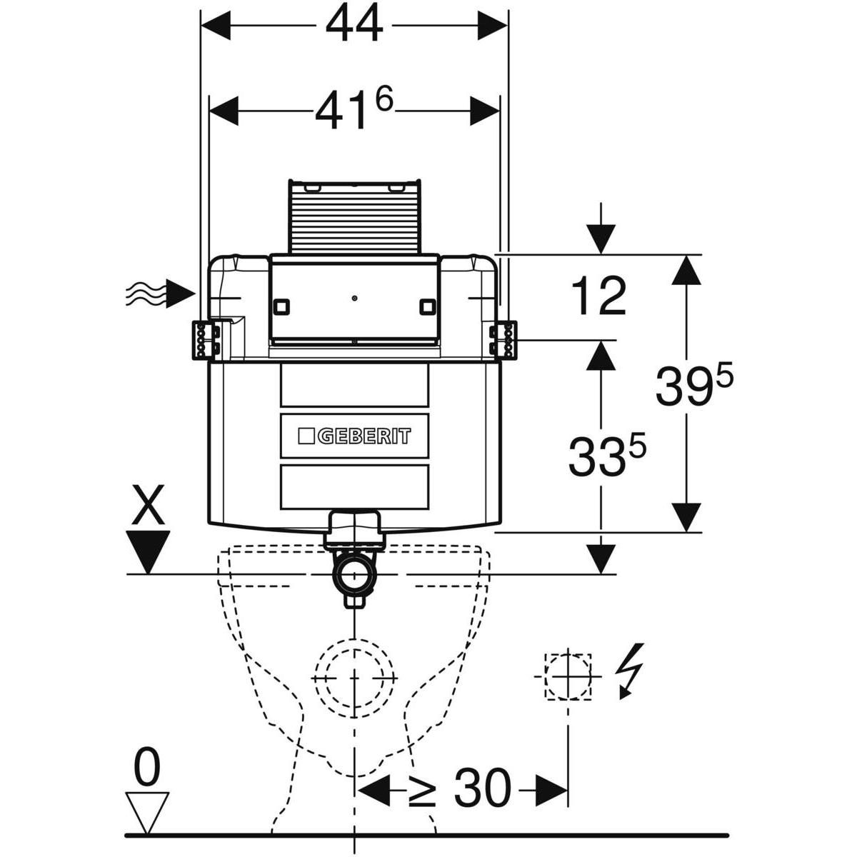 GEBERIT - Réservoir à encastrer Geberit Omega 12 cm, 6 / 3 litres ...