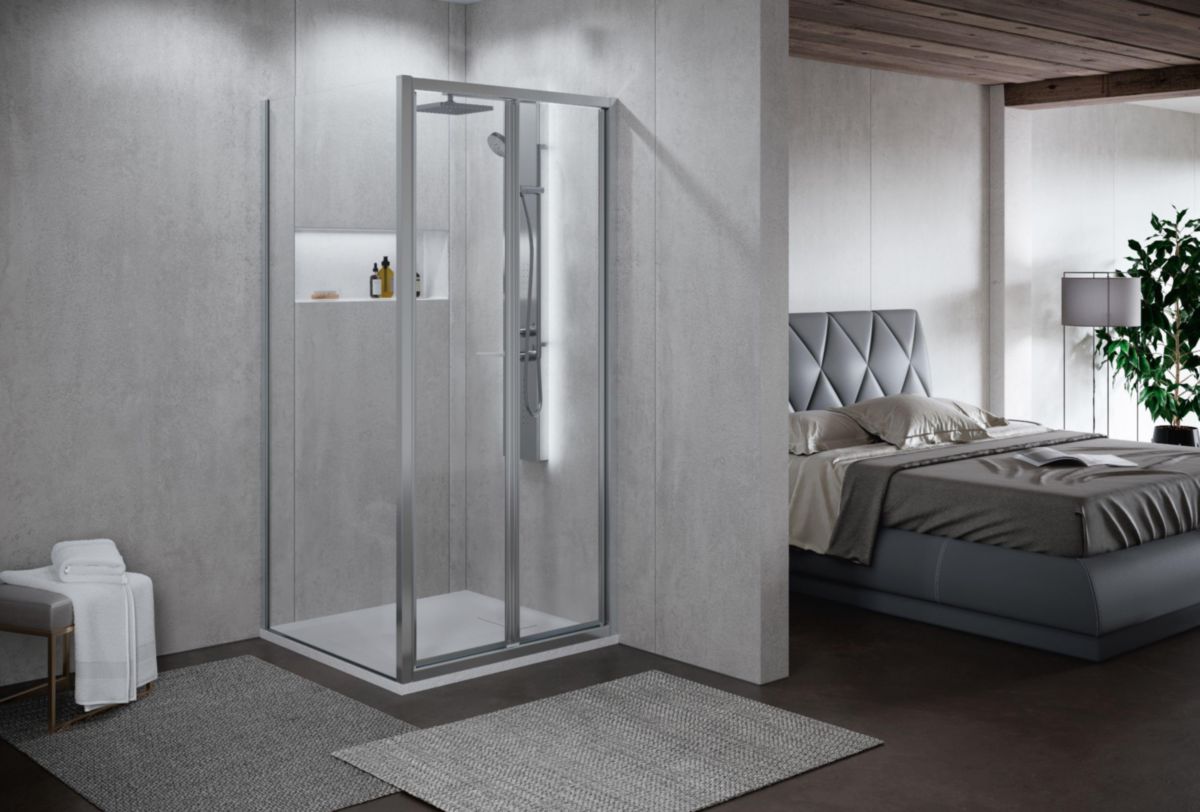 NOVELLINI - Paroi fixe latérale Zephyros 2.0 F 88 Ext. 88-91 Cm verre ...