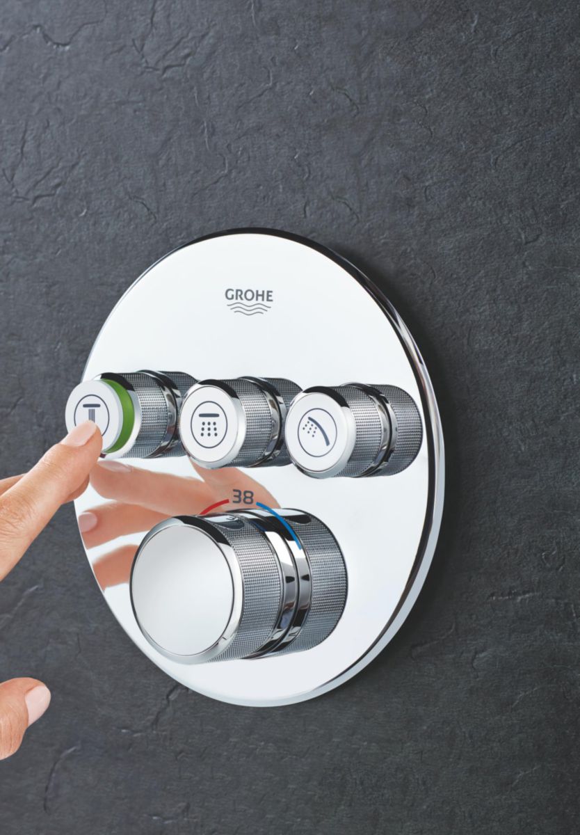 GROHE - Thermostatique pour installation encastrée 3 sorties Grohtherm ...