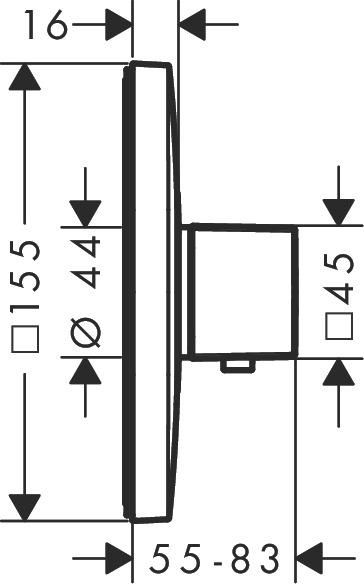 HANSGROHE - Set de finition pour mitigeur thermostatique E encastré réf ...