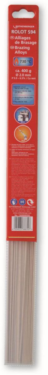 ROTHENBERGER - Brasure cuivre phosphore S94 400g Réf. 1500000950 | Cedeo