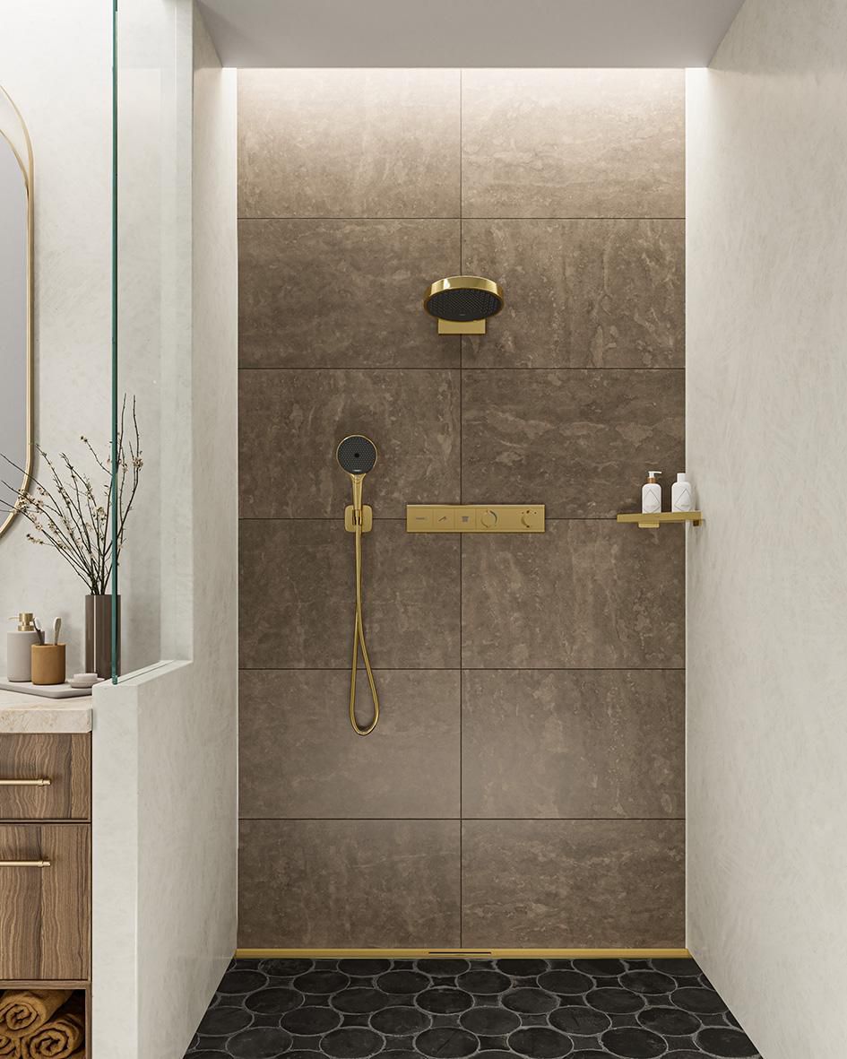 HANSGROHE - hansgrohe Rainfinity Douchette à main 130 3jet, Aspect doré ...