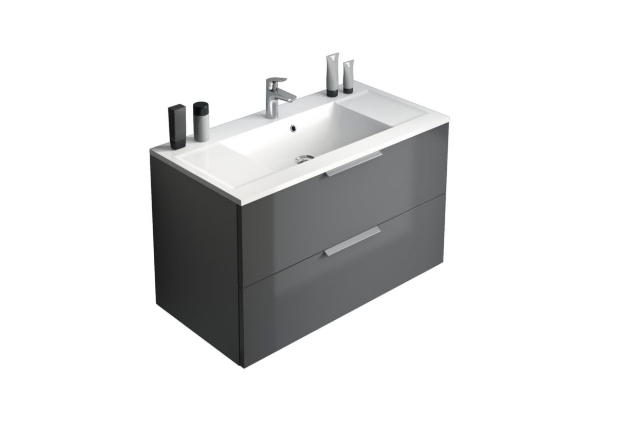 DELPHA - Plan vasque Moule avec trop plein profondeur 46 cm longueur 90 ...