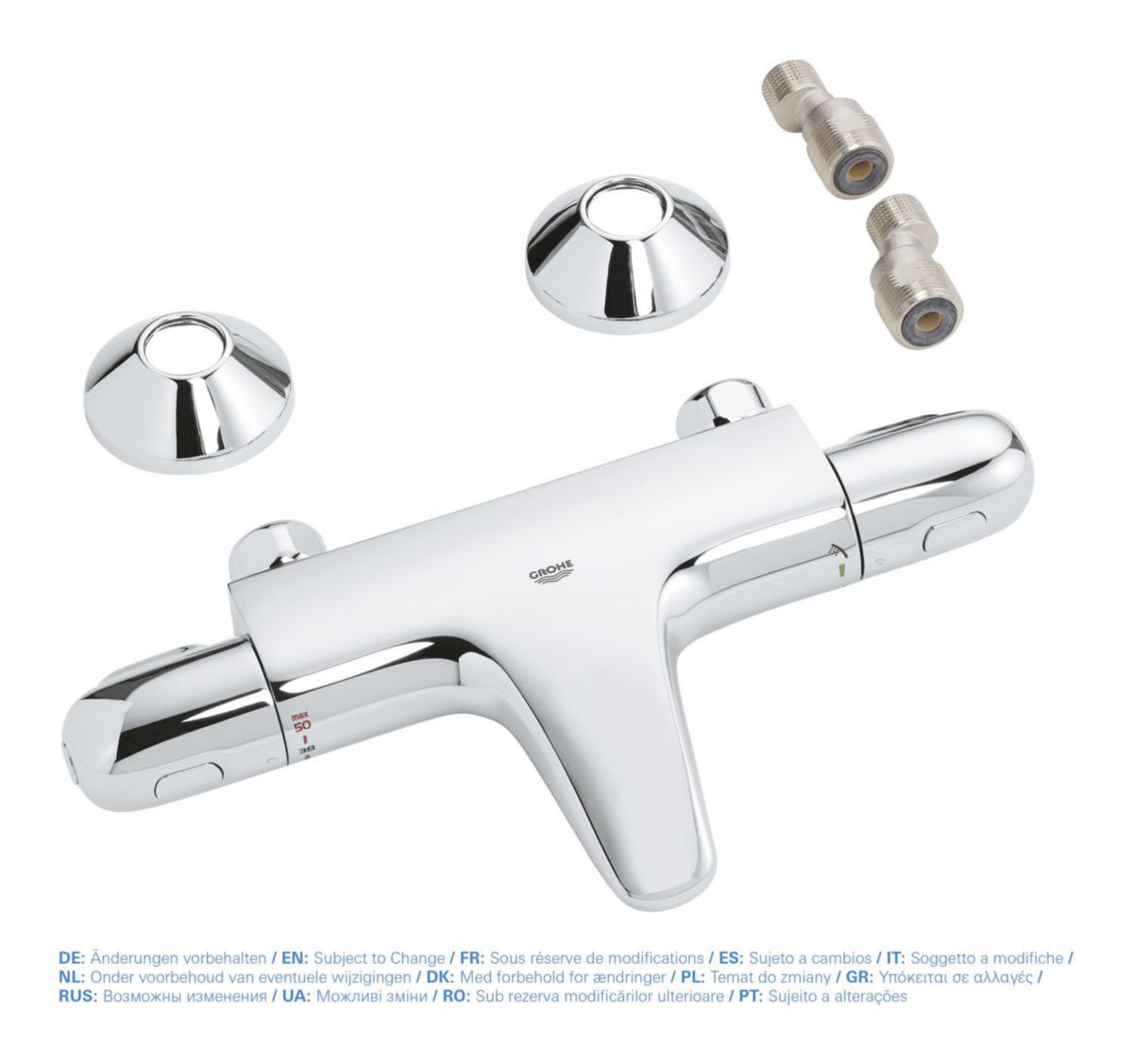 GROHE - Mitigeur thermostatique Bain / Douche 1/2 Grohtherm 1000 Chromé ...