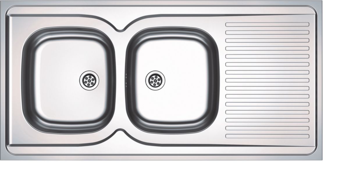 FRANKE - Evier à poser inox NF MAN 721-1200 2 cuves L120xl60 cm Réf ...