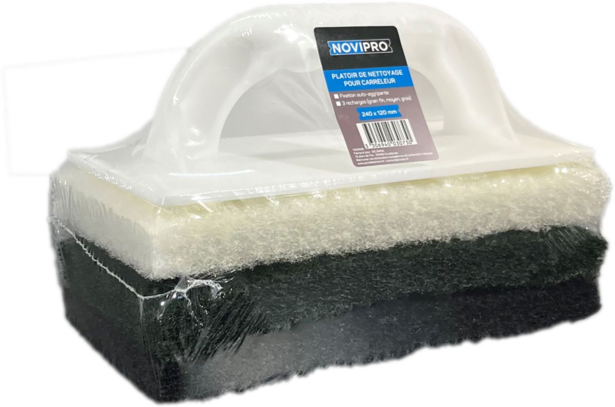 NOVIPRO - Platoir manuel velcro Novipro avec 3 pads blanc vert noir | Cedeo