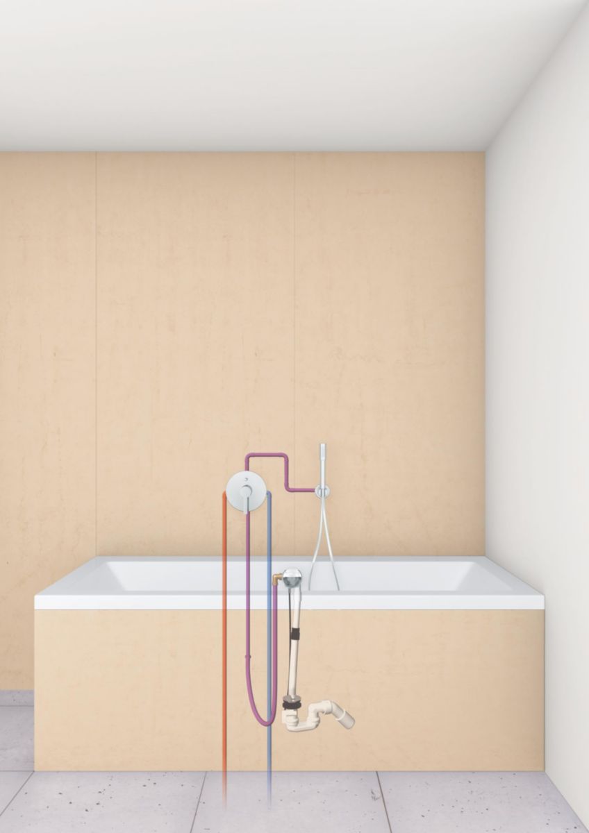 GROHE - Garniture de remplissage, de vidage et de trop-plein TAL ENTOFIL L, pour baignoire ...