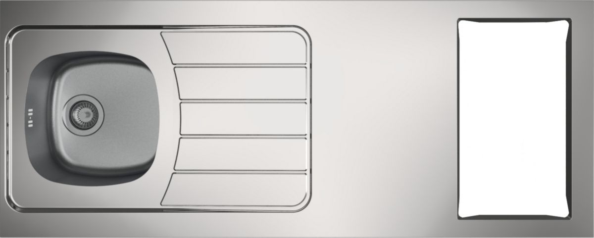 MODERNA - Evier cuisinette ISEO 1 cuve soudée, en inox LISSE, découpe ...