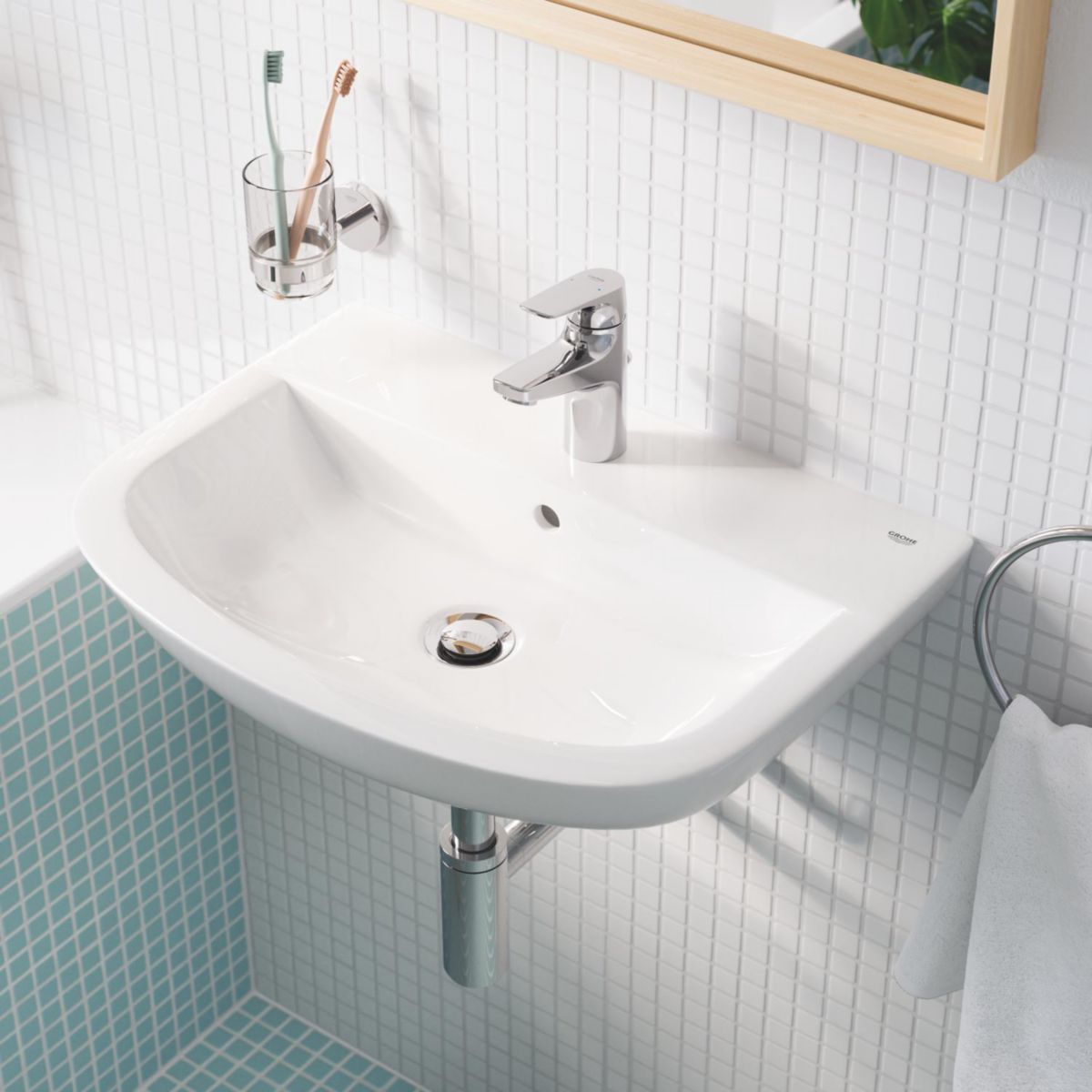 GROHE - Siphon design 33x42, pour vasque sans trop-plein, chromé Réf 28912000 | Cedeo