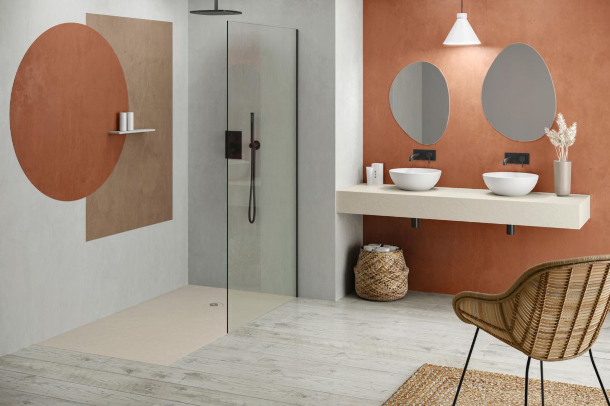 HIDROBOX - Receveur de douche Neo Plus Kromat Ardoise 90x120 angulaire Dark Liquen Réf. SNES0556 ...