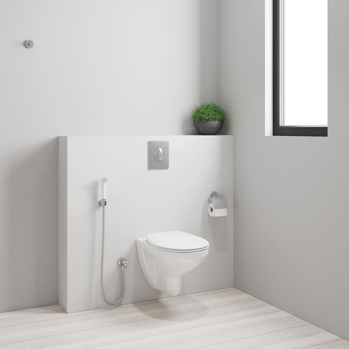 GROHE - Douchette intime Tempesta avec support mural finition blanche silverflex 1250 réf ...