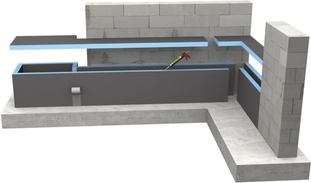 WEDI - Panneau de construction WEDI 2500x600x40 mm Réf. 010000040 | Cedeo