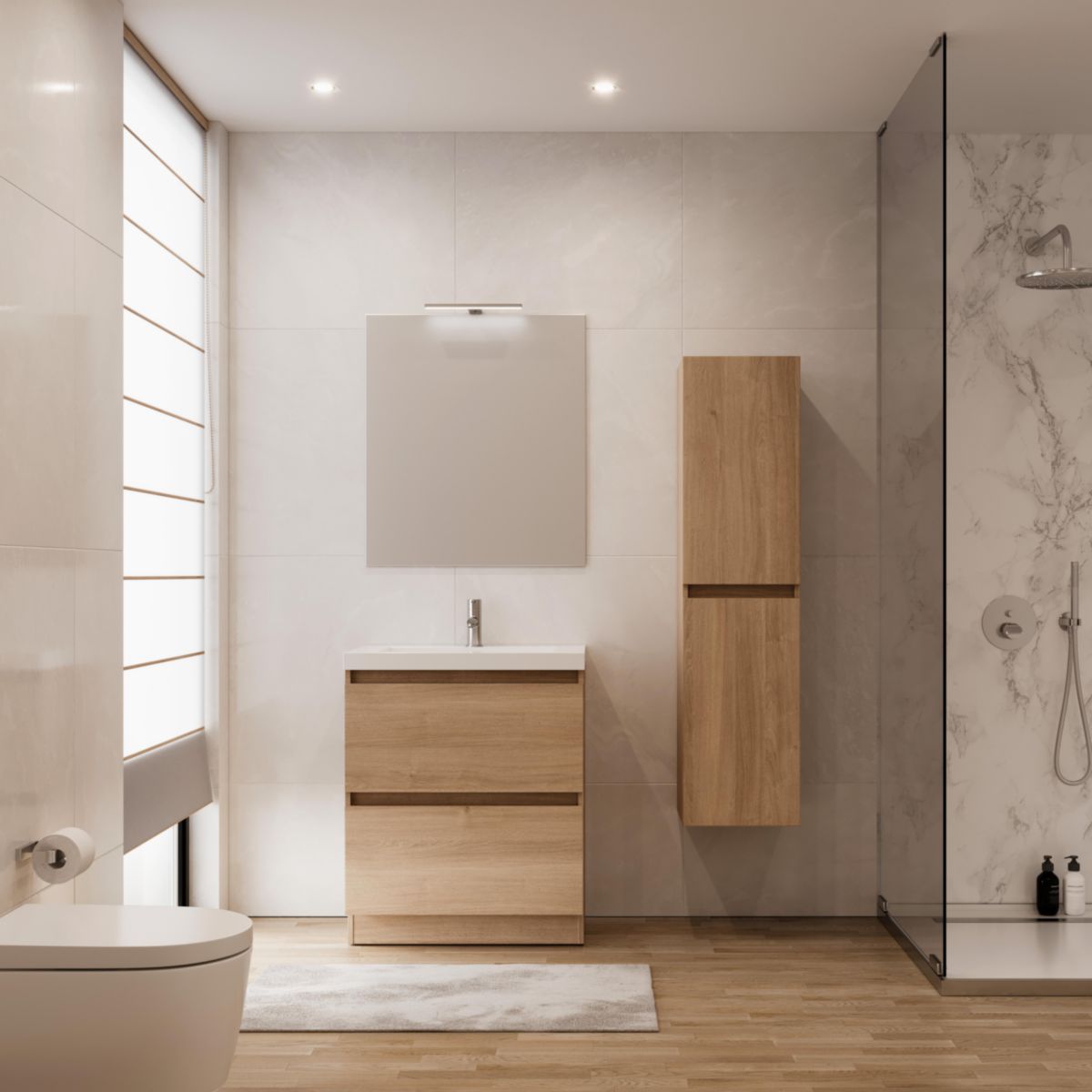 ALTERNA - Colonne Primeo Alterna 140 cm 2 portes Chêne Clair | Cedeo