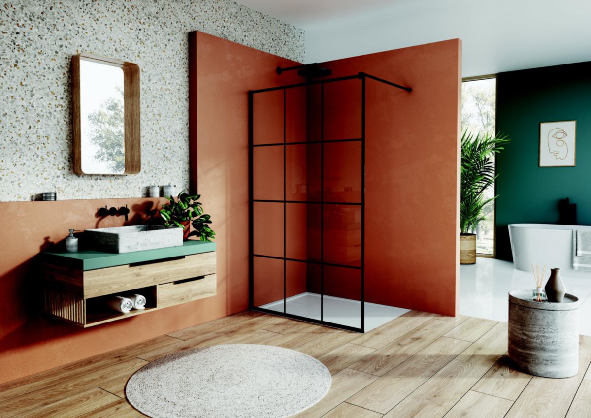 RONAL - Paroi de douche fixe montée seule contre 1 mur avec profilé de ...