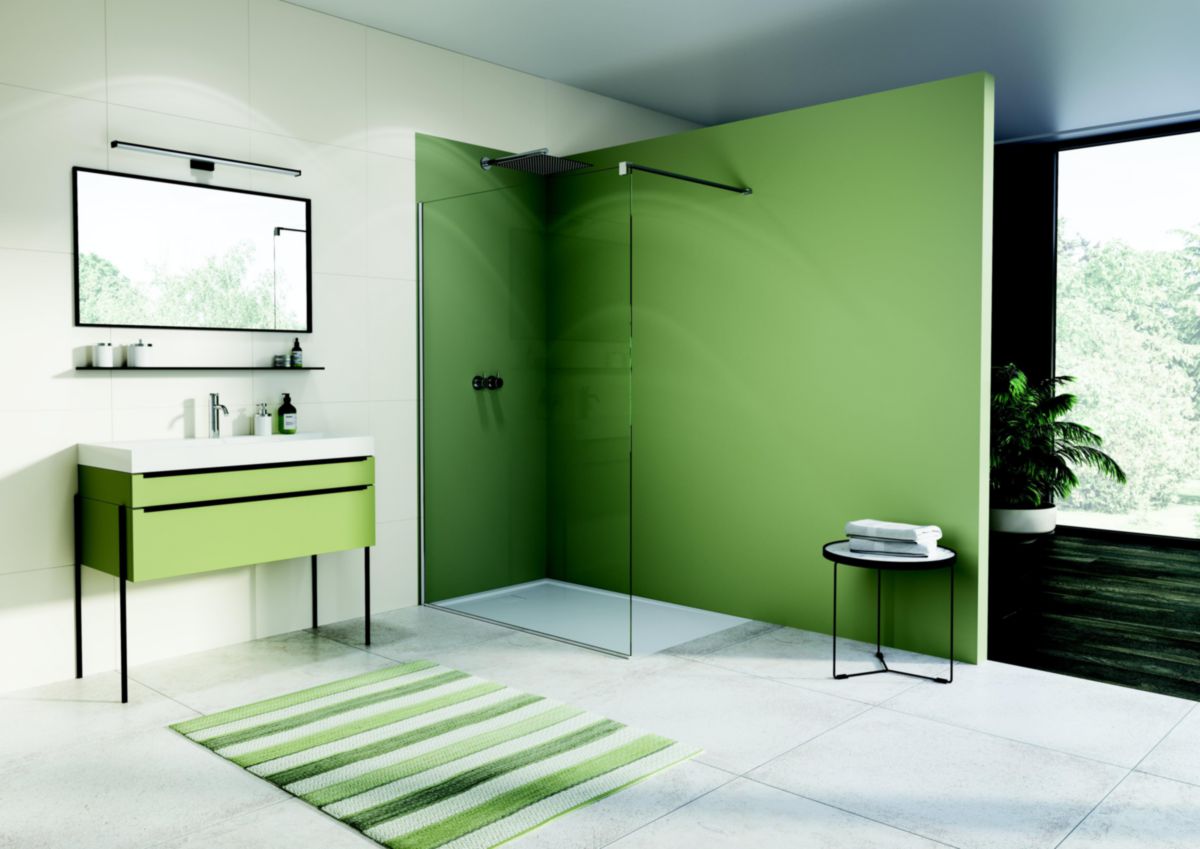 RONAL - Paroi de douche fixe montée seule contre 1 mur avec profilé de ...