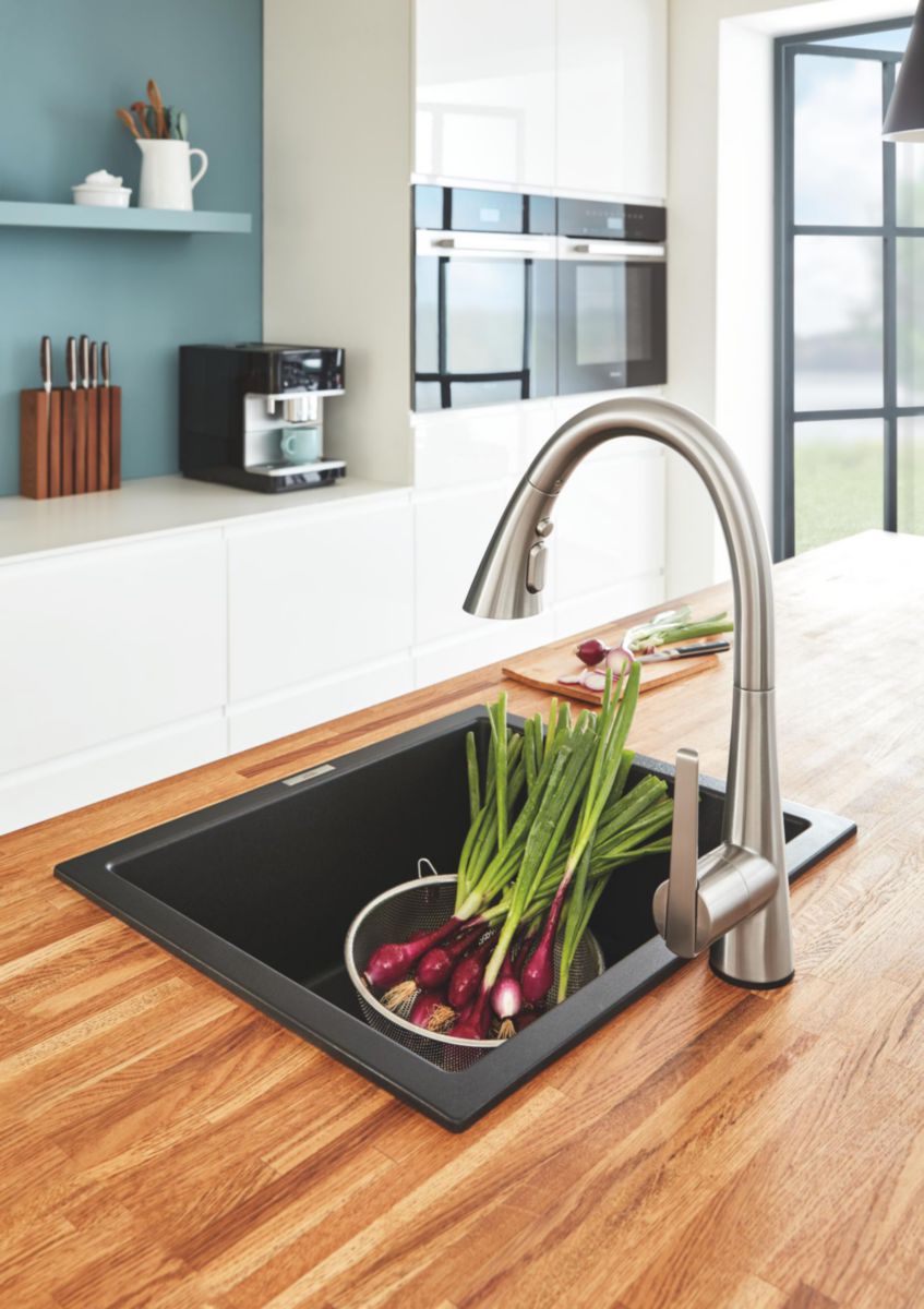 GROHE - Mitigeur monocommande Evier Zedra Supersteel Réf. 32294DC2 | Cedeo